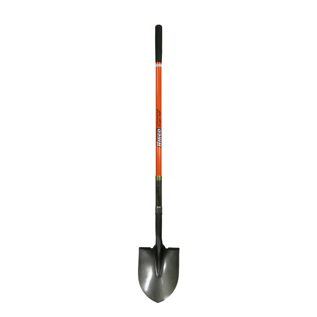 Size 2 Round Point Shovel with 47 in. Fiberglass Handle, Reinforced ...