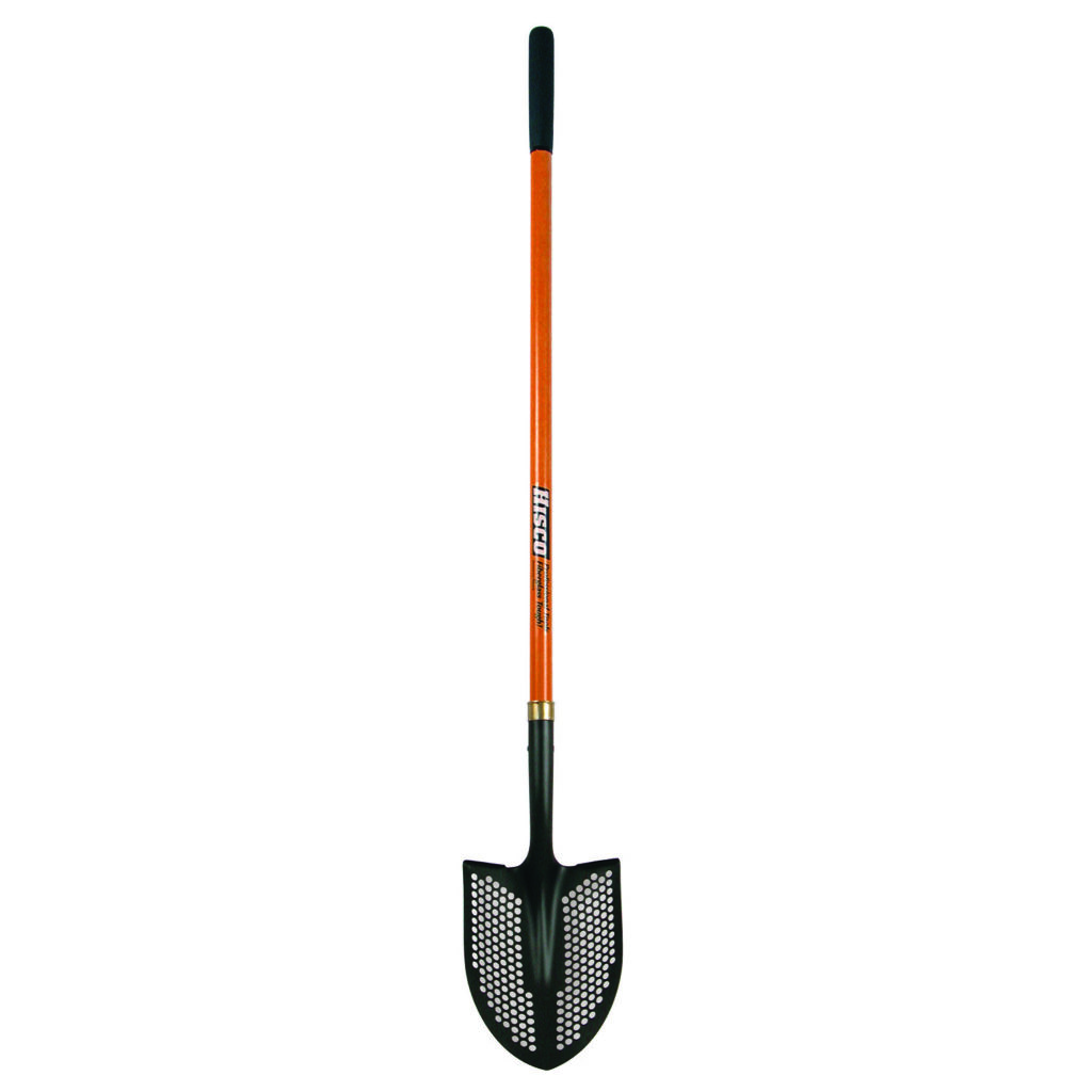 Size 2 Round Point Mud Shovel with 47 in. Fiberglass Handle, Perforated ...