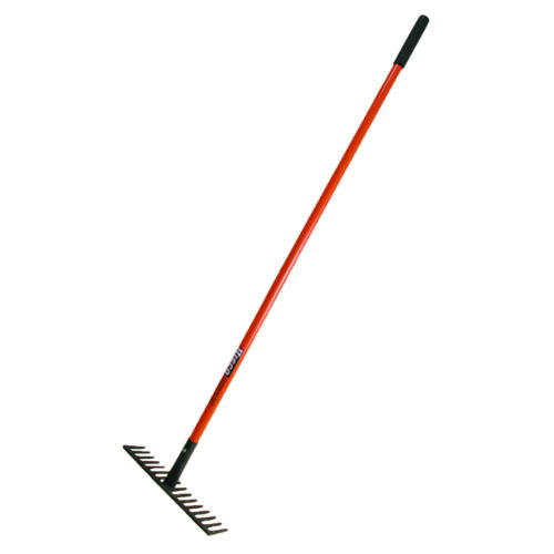 16 Tine Road Rock Rake with 66 in. Fiberglass Handle, 3 in. Straight ...
